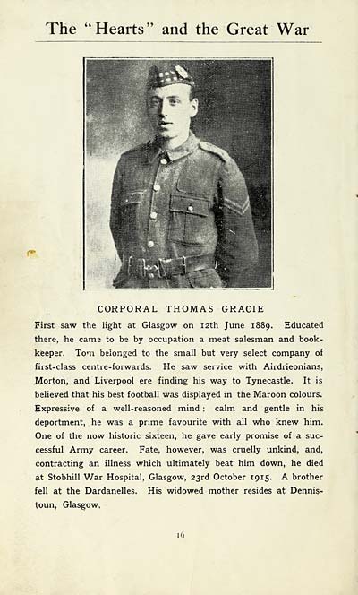 (22) Page 16 - Corporal Thomas Gracie - Organisations > Hearts & the ...