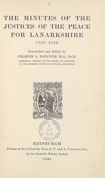 (8) Title page - Series 3 > Minutes of the justices of the peace for ...