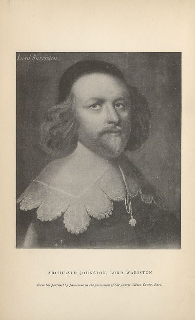 (11) Frontispiece portrait - Archibald Johnston, Lord Warriston ...