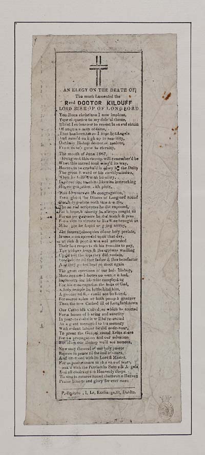 Elegy on the death of the much lamented the Revd Doctor Kilduff Lord ...