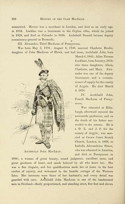 (316) Page 310 - History of the Clan MacLean from its first settlement ...
