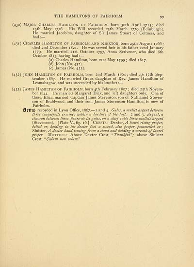 (119) Page 99 - Heraldry of the Hamiltons - Histories of Scottish ...