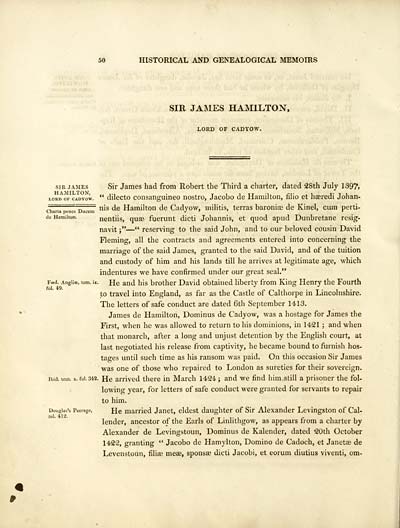 (60) Page 50 - Sir James Hamilton - Historical and genealogical memoirs ...