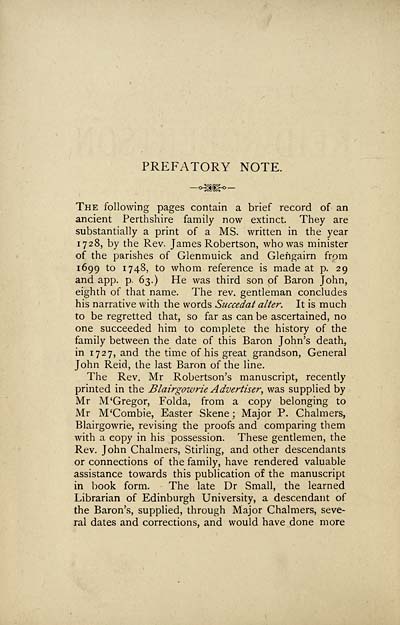 (6) [Page ii] - Prefatory note - Barons Reid-Robertson of Straloch ...
