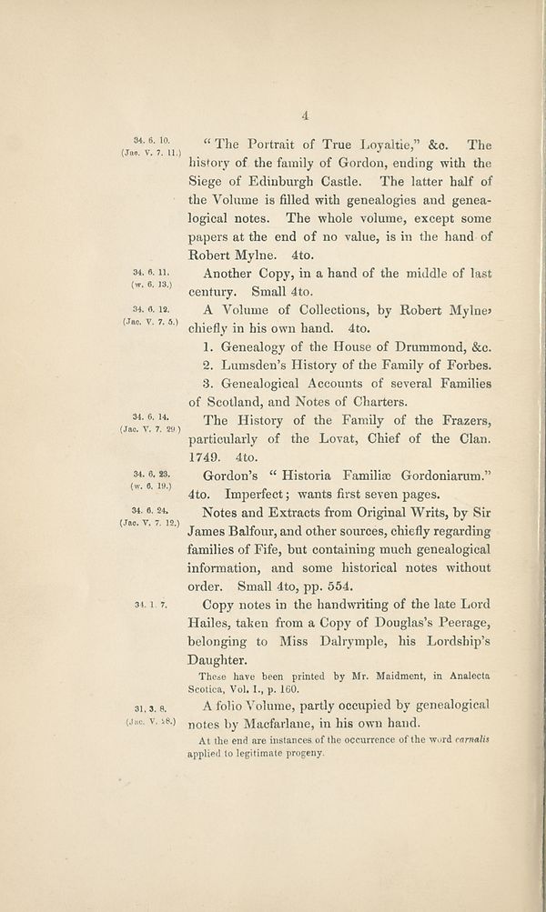 (16) Page 4 - Catalogue of manuscripts relating to genealogy and ...