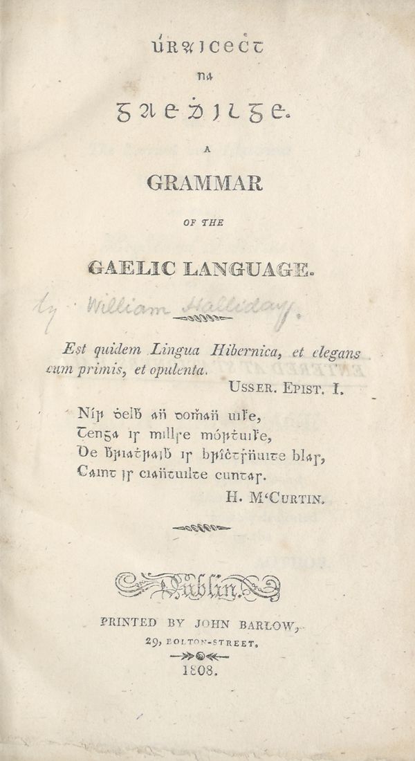 (7) Title page - Books and other items printed in Gaelic from 1801 to ...