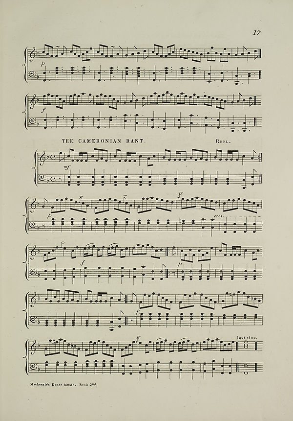 (49) Page 17 - Cameronian rant reel - Glen Collection of printed music ...