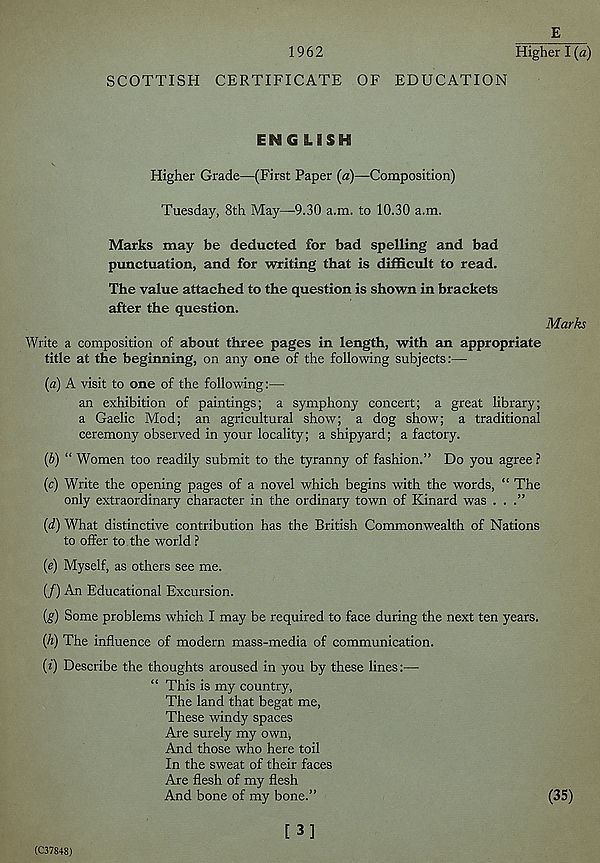 Browse and search > 1962-1963 - Scottish Certificate of Education ...