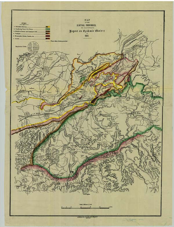 (21) Map (1868-69) - Medicine - Disease > Report on the cholera ...