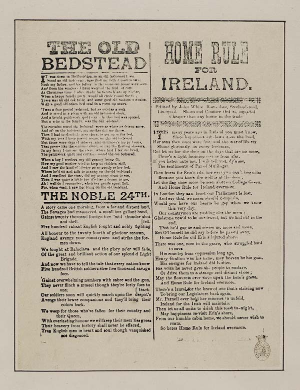 Old bedstead - Ireland - English ballads - National Library of Scotland