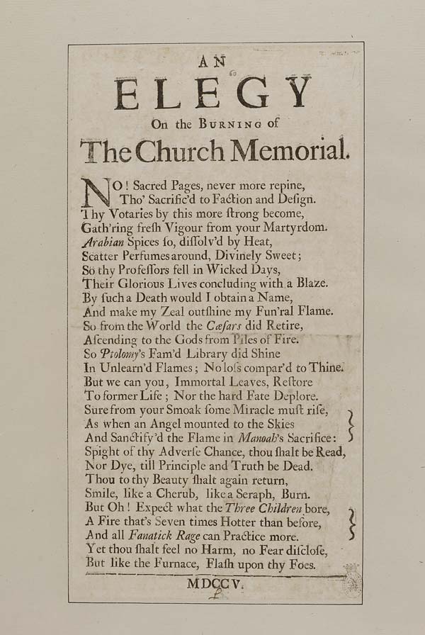 Elegy on the burning of the Church memorial - Elegies & laments ...