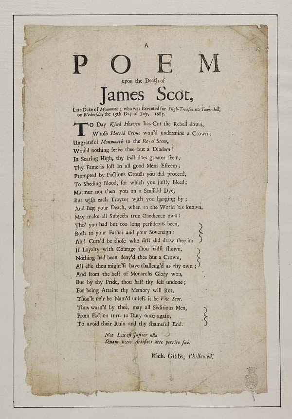 Poem upon the death of James Scot - Politics & government - English ...