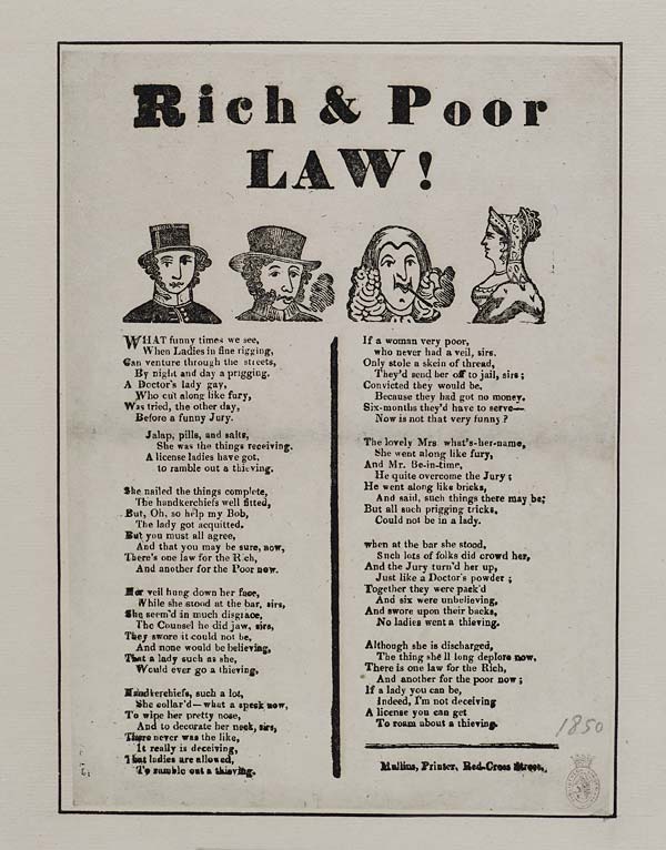 Rich Poor Law Crime Punishment English Ballads National