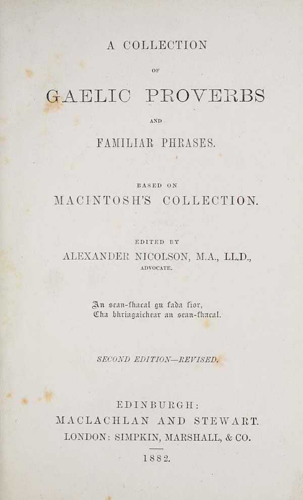 (7) - Matheson Collection > Collection of Gaelic proverbs and familiar ...