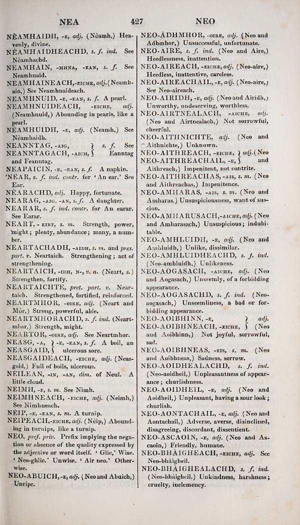 (441) - Hew Morrison Collection > Dictionary of the Gaelic language, in ...