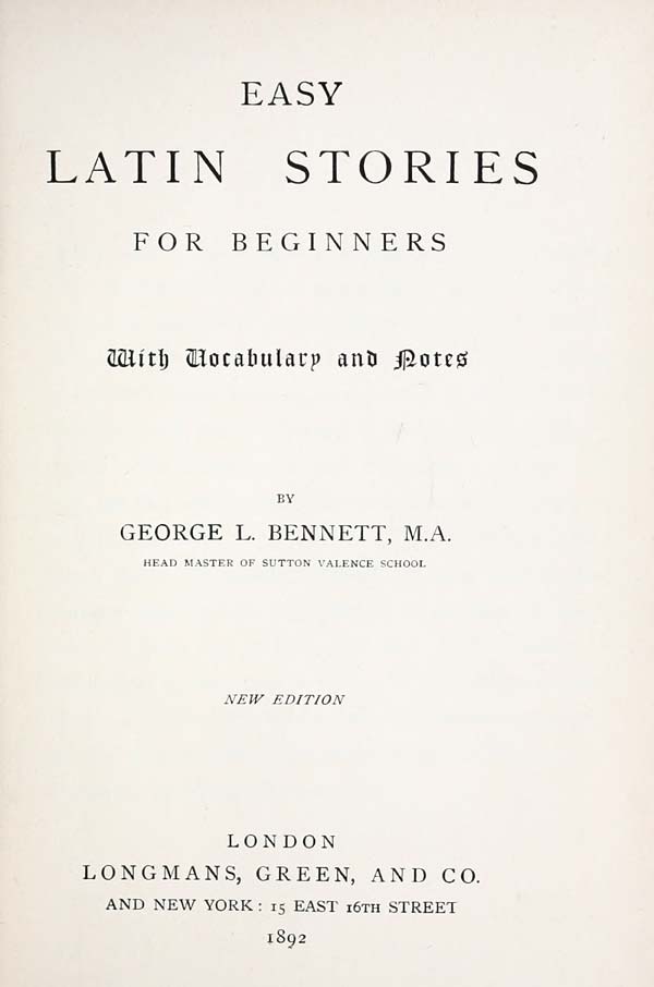 (7) - Blair Collection > Easy Latin stories for beginners - Early ...
