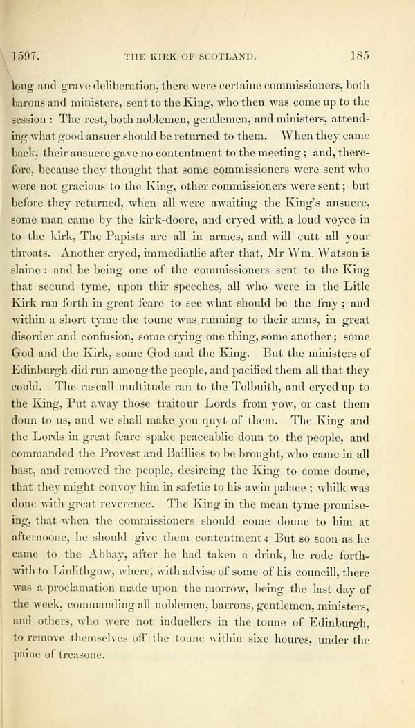 (273) Page 185 - Wodrow Society > History of the Kirk of Scotland from ...