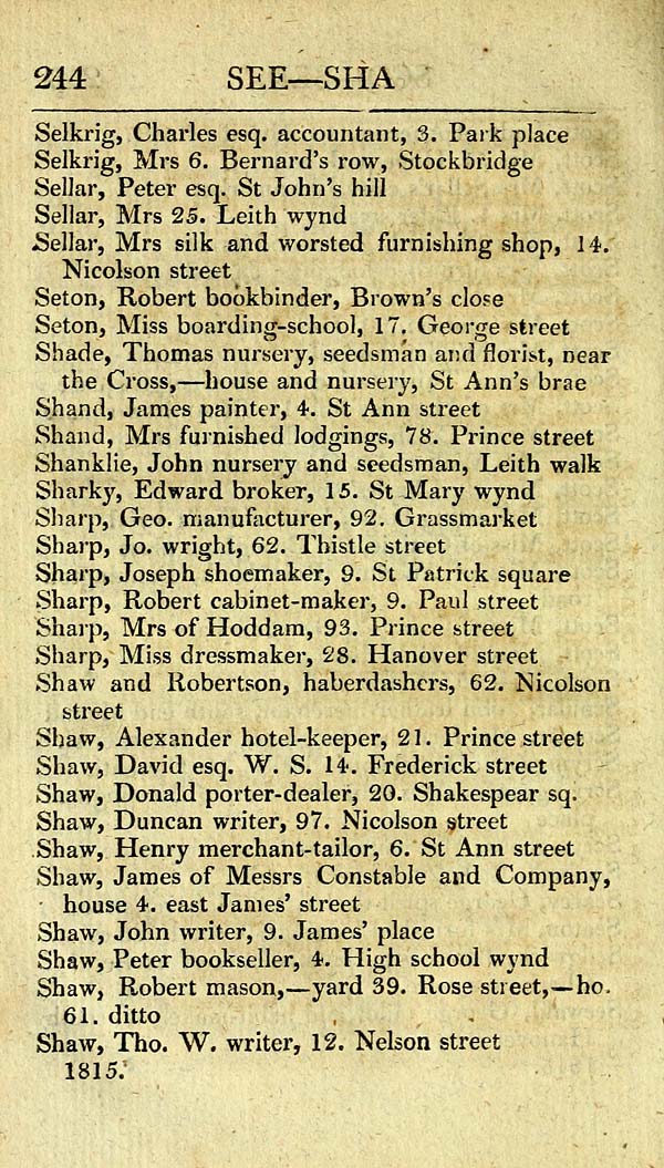 (250) - Towns > Edinburgh > 1805-1834 - Post Office annual directory ...
