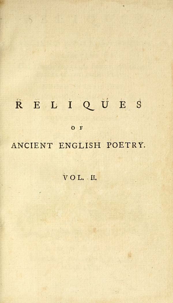  9 Half title Page Glen Collection Of Printed Music Printed Text Reliques Of Ancient 