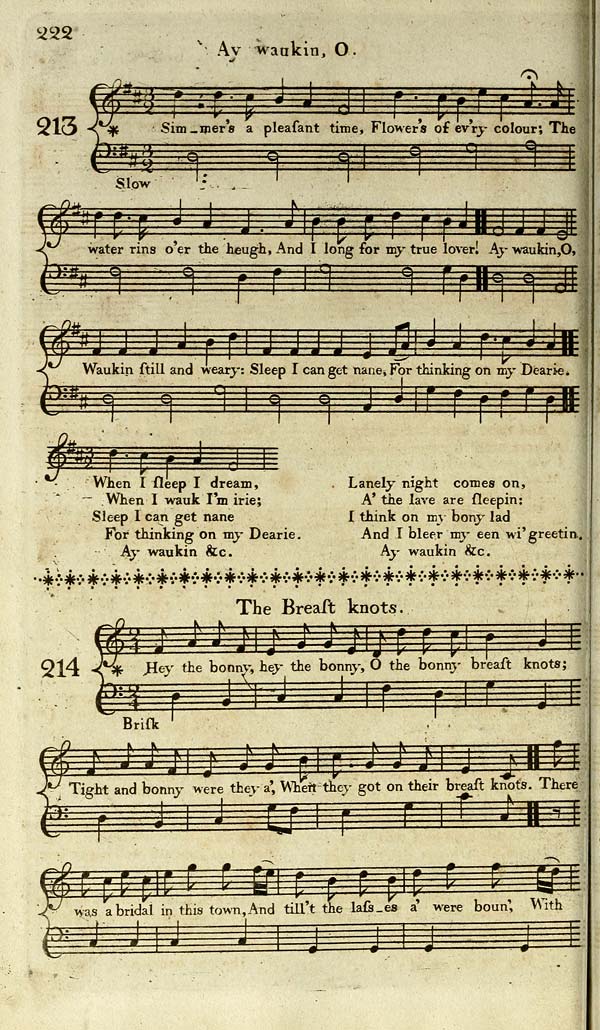 (26) Page 222 - Ay waukin, o - Glen Collection of printed music ...