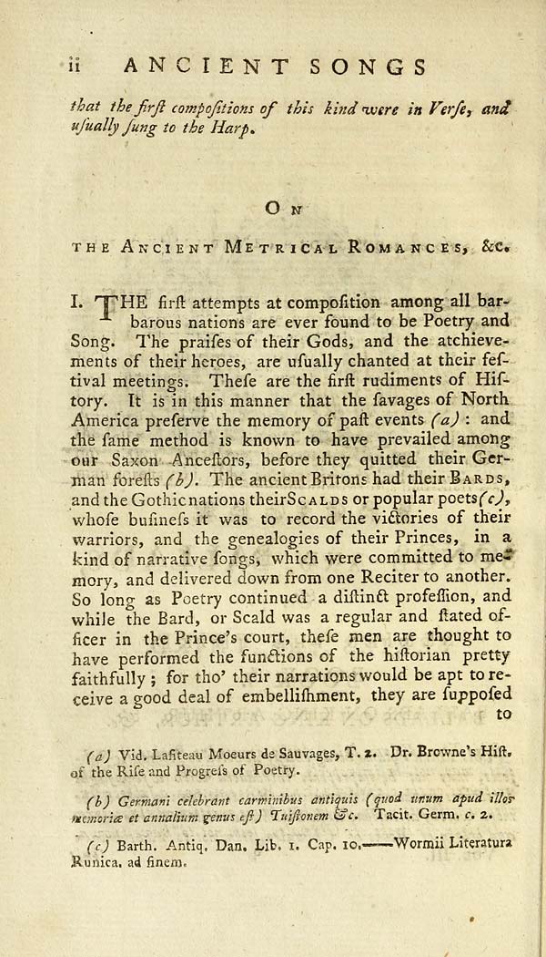 (18) Page ii - On the ancient metrical Romances - Glen Collection of ...