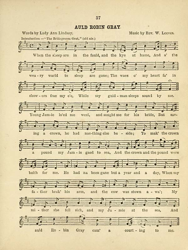 (47) Page 37 - Auld Robin Gray - Glen Collection of printed music ...