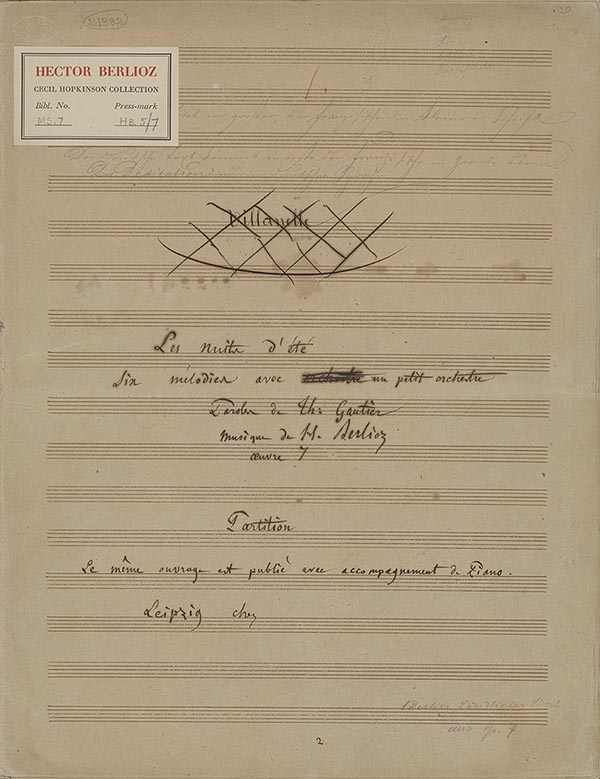 (1) Folio 20 recto - Title page / Cover page - Hopkinson Berlioz ...