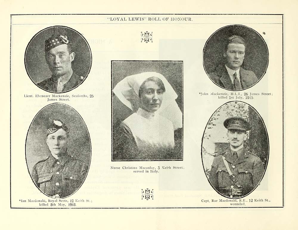 (160) Photographs - Places > Loyal Lewis roll of honour, 1914 and after ...