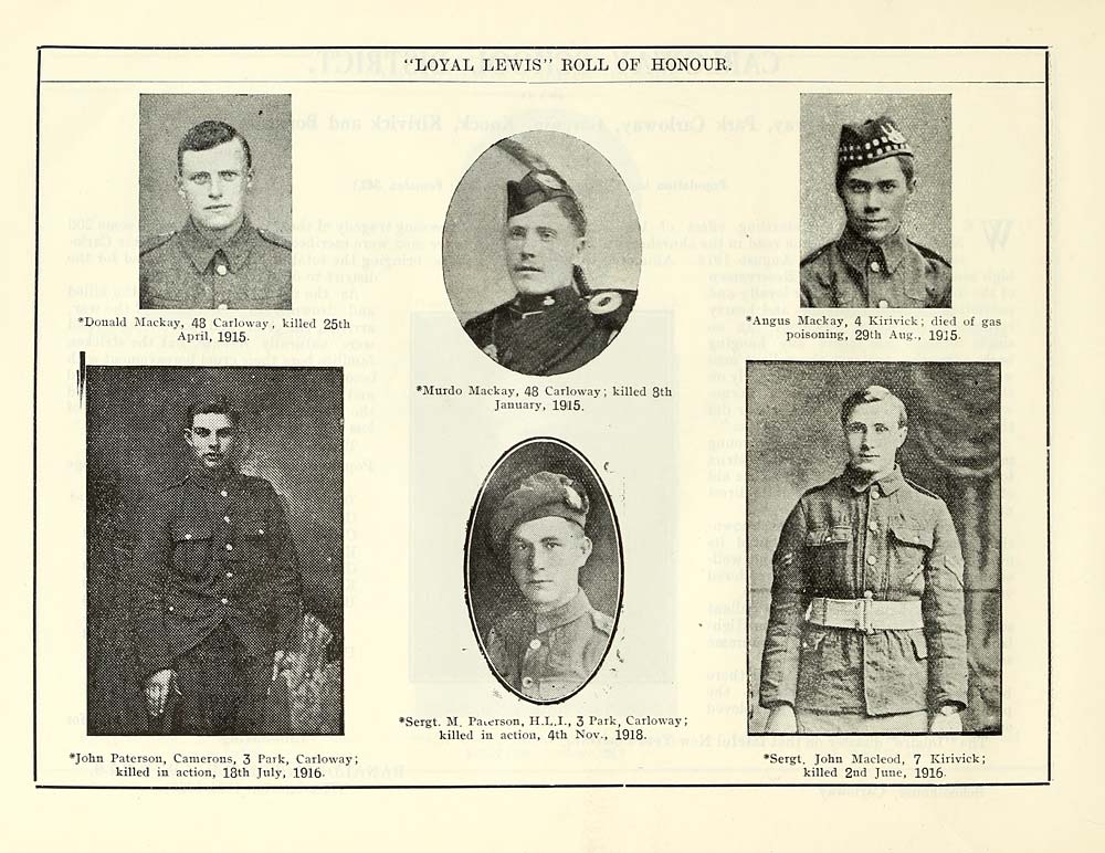 (224) Photographs - Places > Loyal Lewis roll of honour, 1914 and after ...