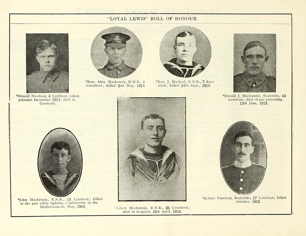 (276) Photographs - Places > Loyal Lewis roll of honour, 1914 and after ...