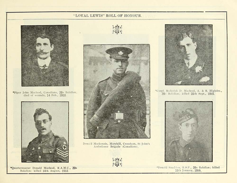 (317) Photographs - Places > Loyal Lewis roll of honour, 1914 and after ...