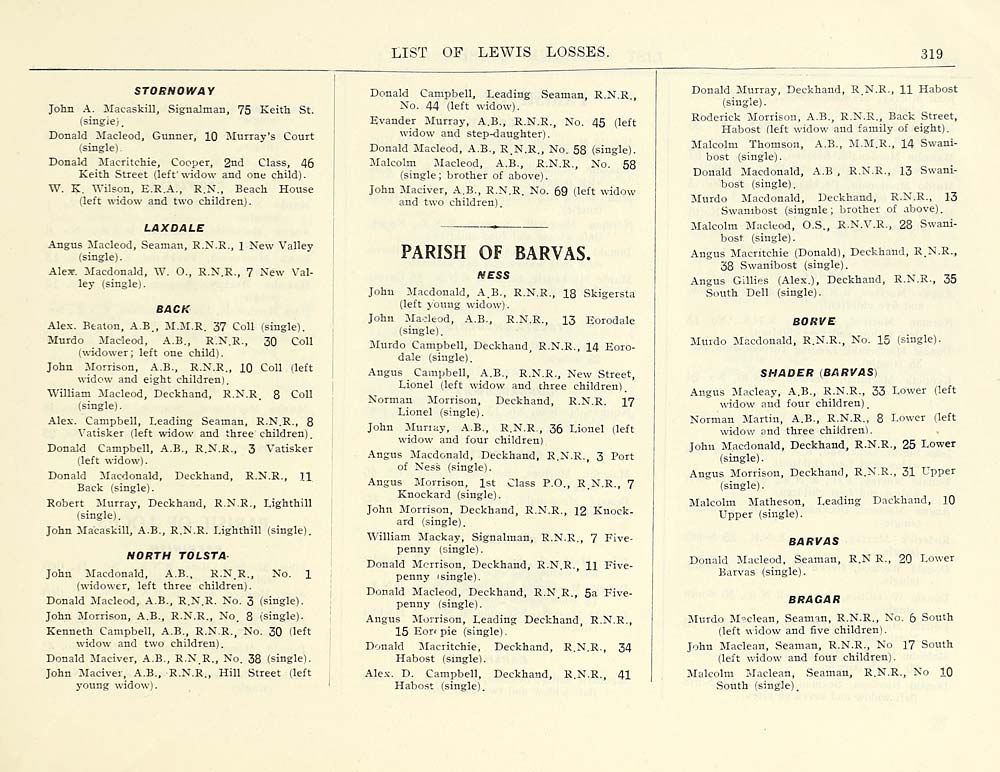 (339) Page 319 - Stornoway, Laxdale, Back, North Tolsta; Parish of ...