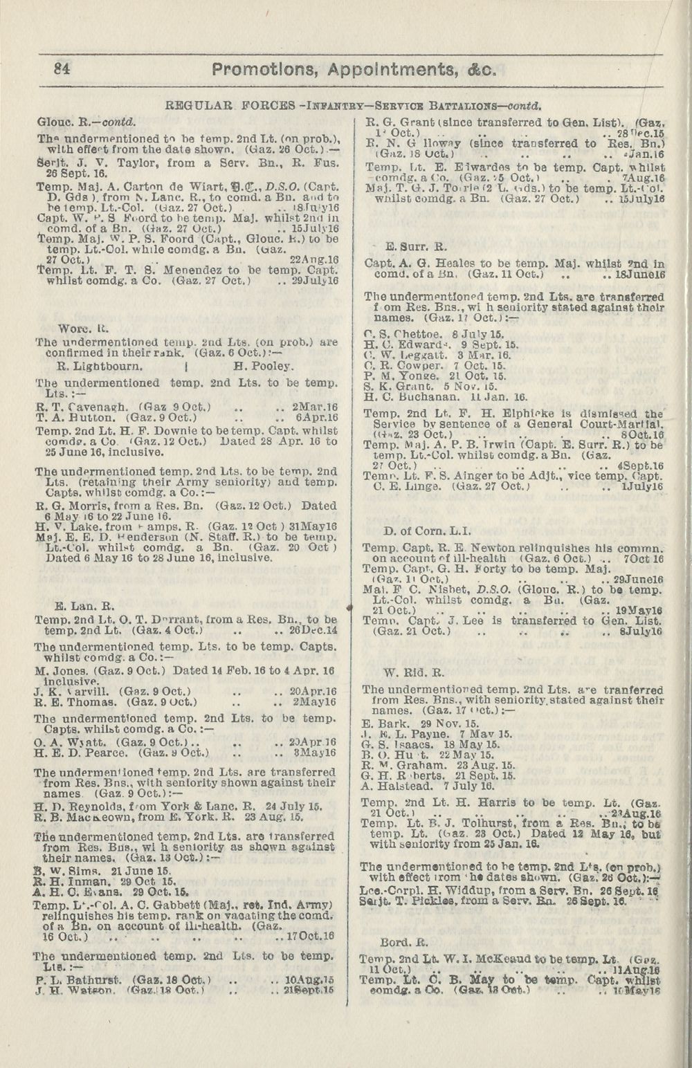 (90) - Army lists > Monthly army lists > 1914-1918 > Supplement to the ...