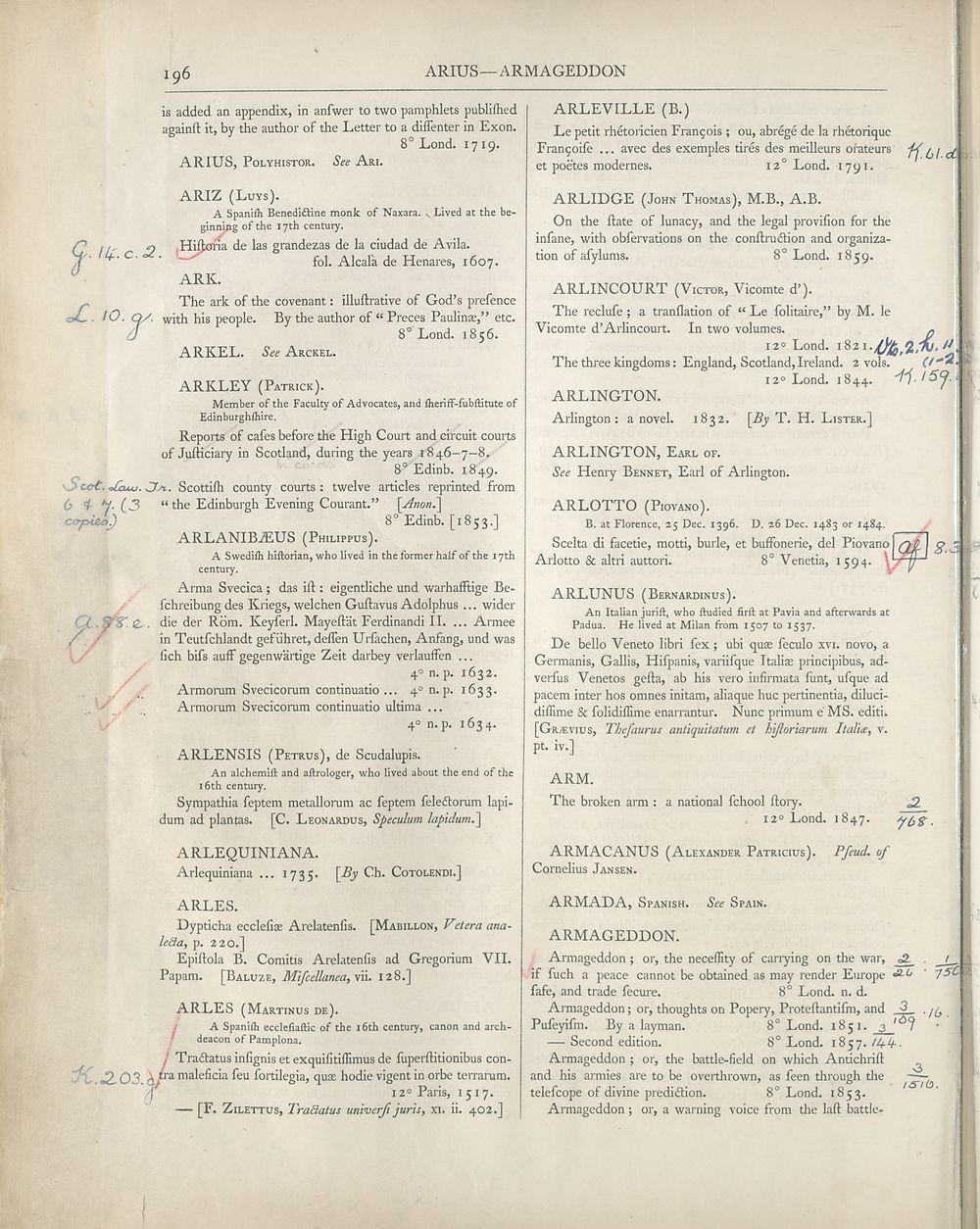 (202) Page 196 - Catalogue of the printed books in the library of the ...