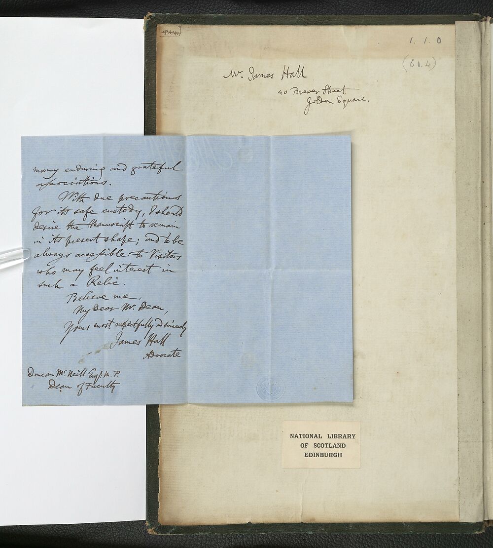 (3) Inside front cover fold-out - Incomplete manuscript of 'Waverley ...