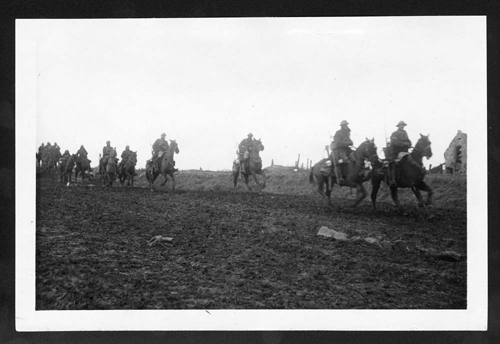 (5) C.1501 - British cavalry advancing over newly captured ground ...