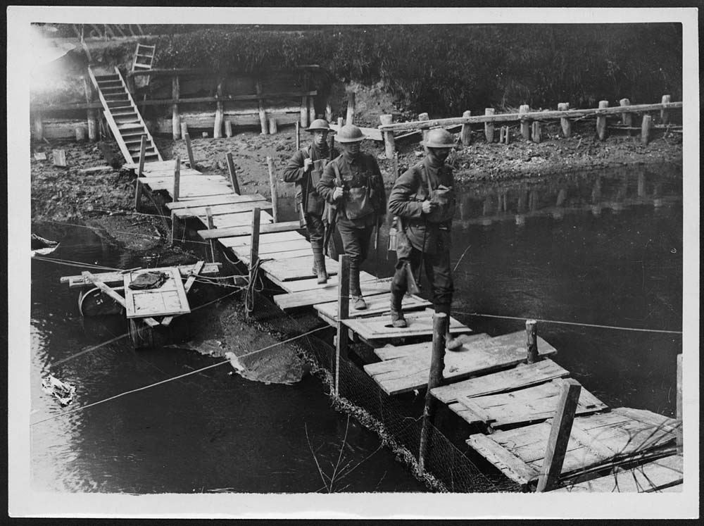 (291) D.2667 - Temporary bridge across a canal near the German lines ...