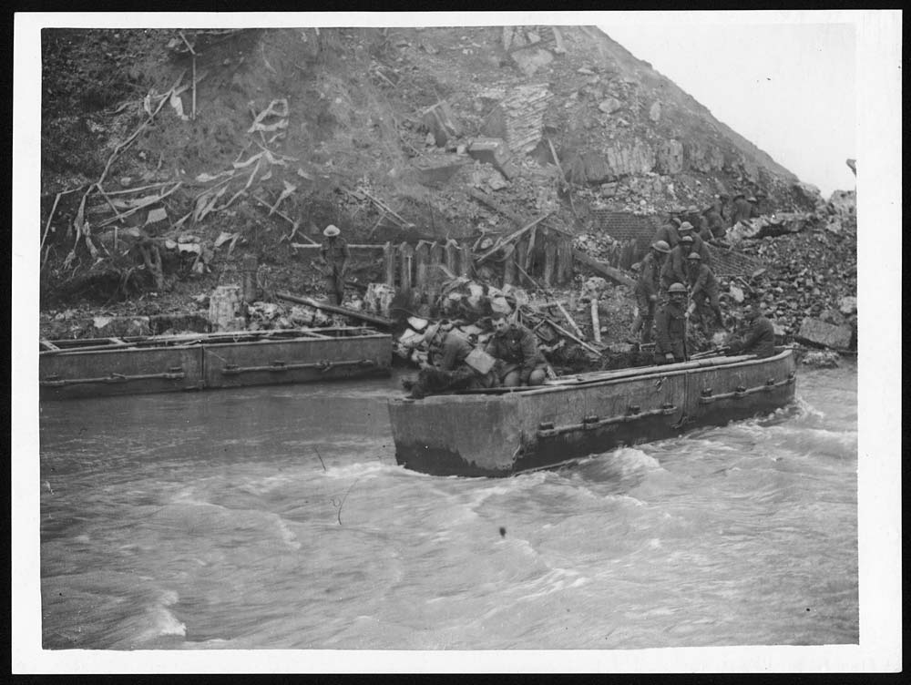 (105) X.33033 - Preparing to make a pontoon bridge - British Western ...