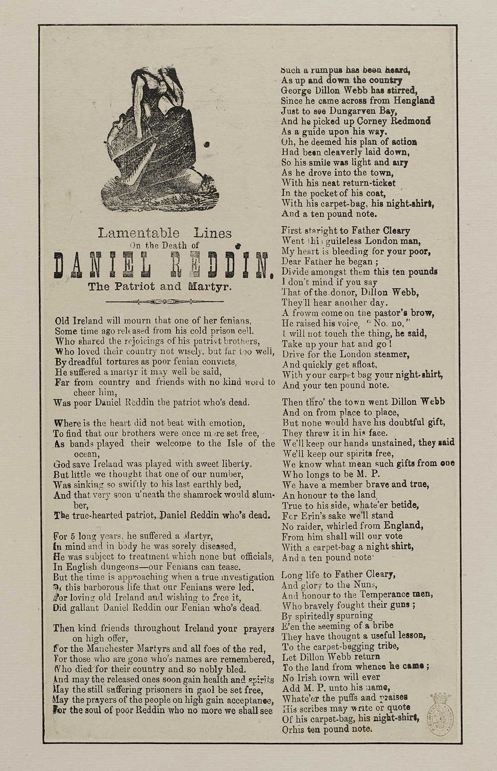 Lamentable lines on the death of Daniel Reddin - Ireland - English ...