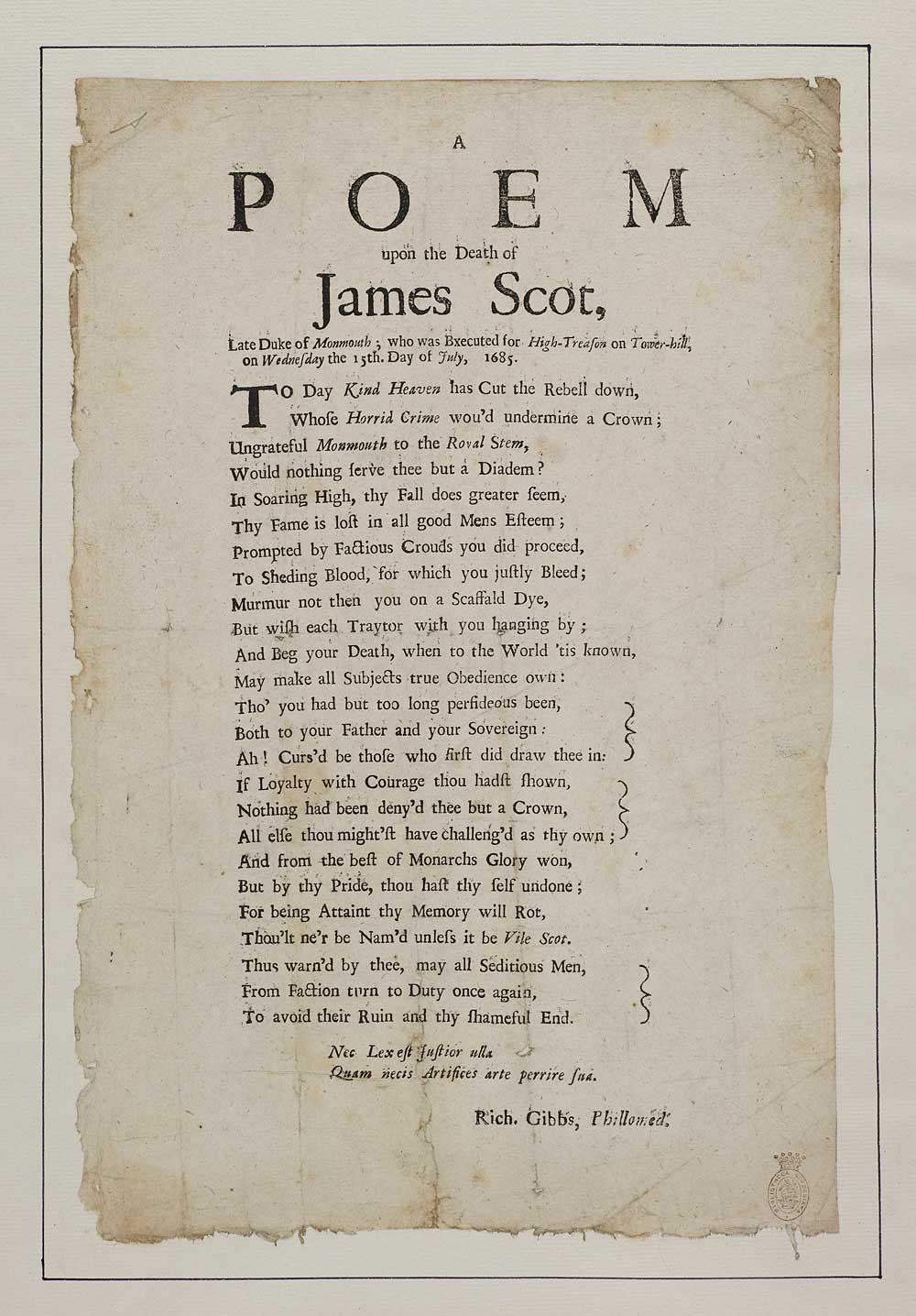 Poem upon the death of James Scot - Politics & government - English ...