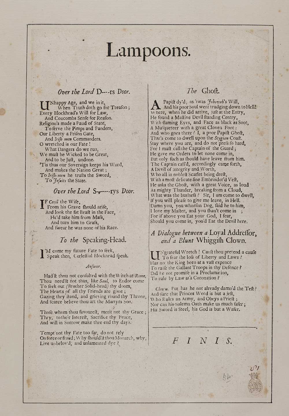 Lampoons - Religion & morality - English ballads - National Library of ...