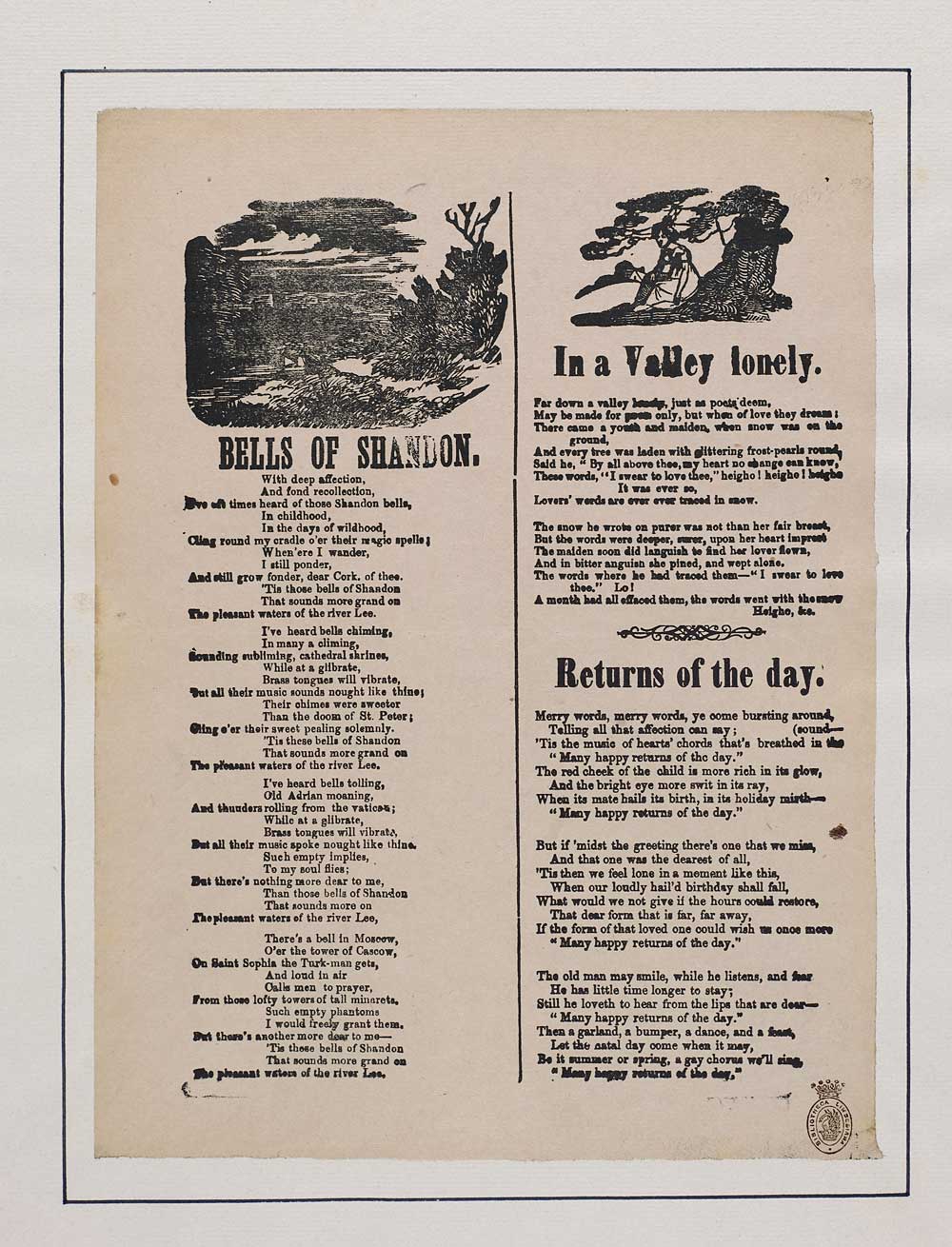 Bells of Shandon - Ireland - English ballads - National Library of Scotland