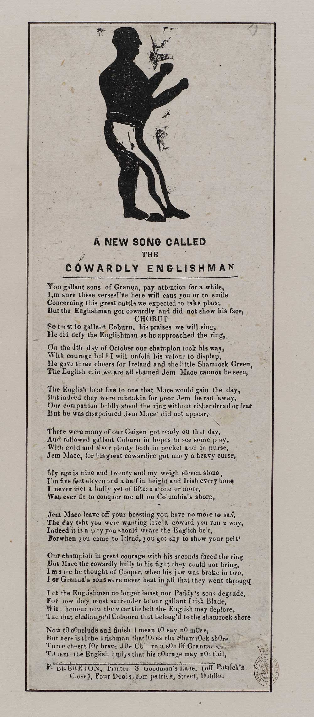 New song called The cowardly Englishman - Ireland - English ballads ...