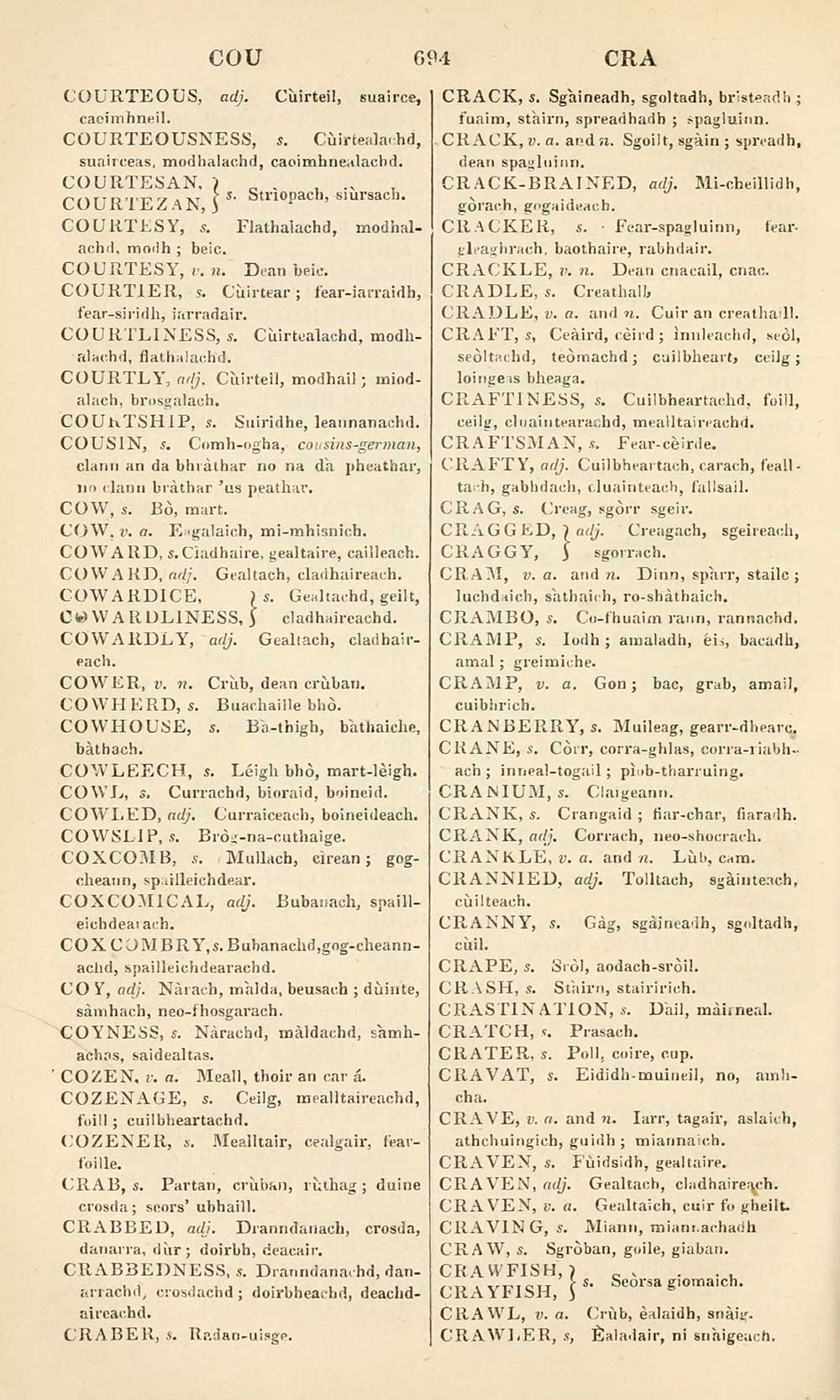 (708) - Blair Collection > Dictionary of the Gaelic language - Early ...