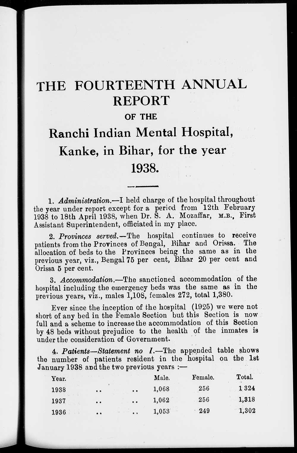(469) [Page 1] - Medicine - Mental health > 1930-1940 - Report on the ...