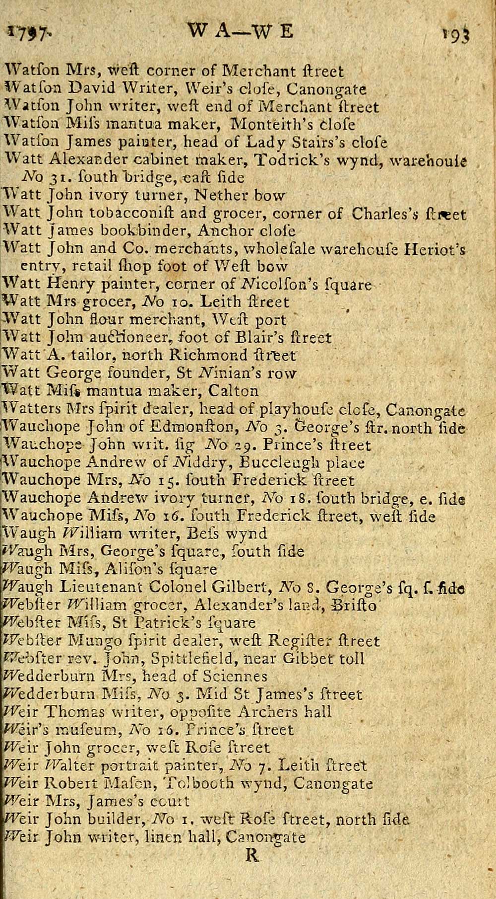 (199) - Towns > Edinburgh > 1797-1798 - Edinburgh directory, from July ...