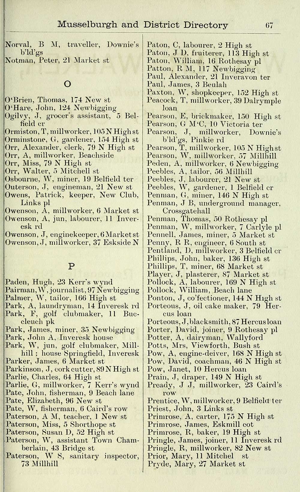 (69) - Towns > Musselburgh > 1903 - Musselburgh directory and year book ...