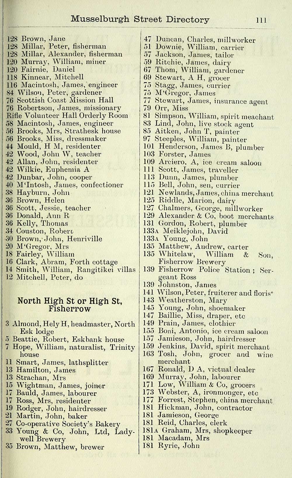 (113) - Towns > Musselburgh > 1903 - Musselburgh directory and year ...