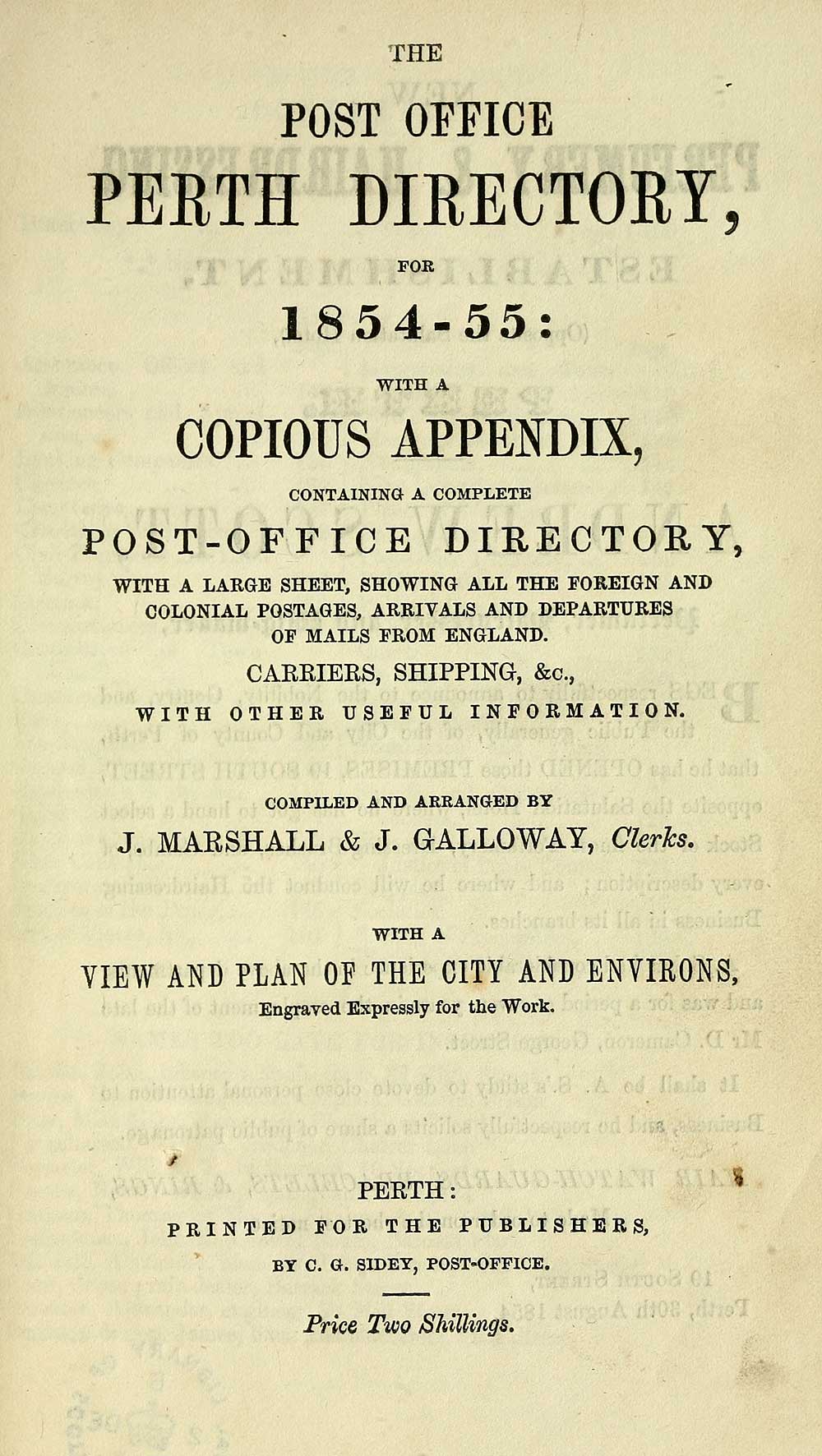 (9) Title page - Towns > Perth > 1845-1885 - Post Office Perth ...
