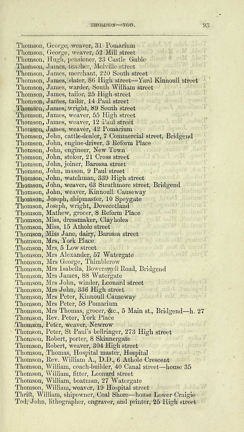 (105) - Towns > Perth > 1845-1885 - Post Office Perth directory > 1854 ...